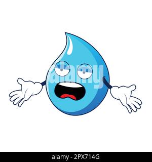 Water Drop Mascot with angry gesture. Vector illustration isolated on ...