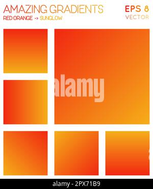 Colorful gradients in sunglow, red-orange color tones. Adorable ...