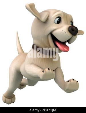 Fun 3D cartoon white Labrador retriever Stock Photo - Alamy