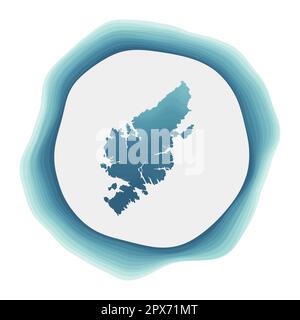 Lewis and Harris logo. Sign with the map of island and colored stripes ...