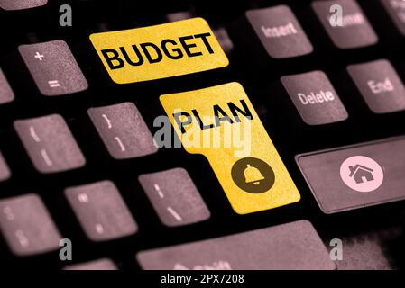 Text sign showing Budget Plan, Business idea financial schedule for a ...