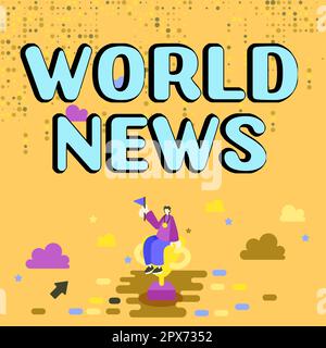 Sign displaying Breaking News. Business idea Special Report ...