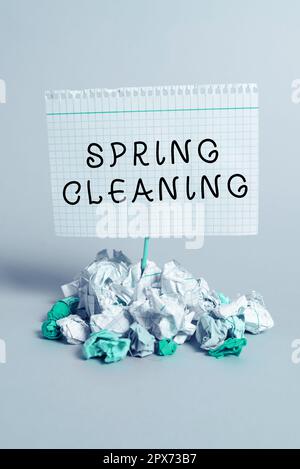 Text showing inspiration Spring Cleaning. Word for practice of ...