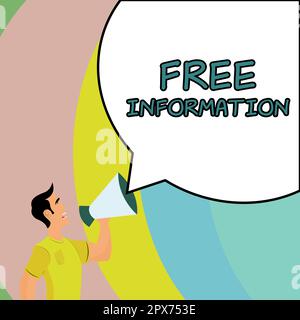 Hand writing sign Free Information. Business showcase knowledge ...