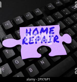 Text caption presenting Home Repair, Word for maintenance or improving ...