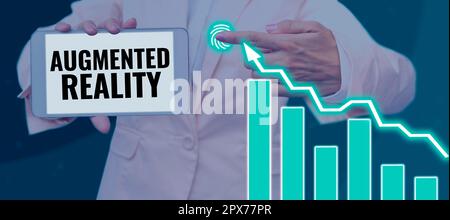 Conceptual caption Augmented Reality, Word for technology that imposes ...