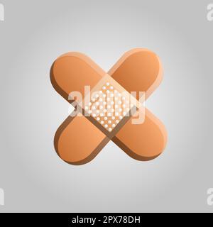 Beautiful medical icon of a disinfecting patch for the treatment of wounds on a white background ...