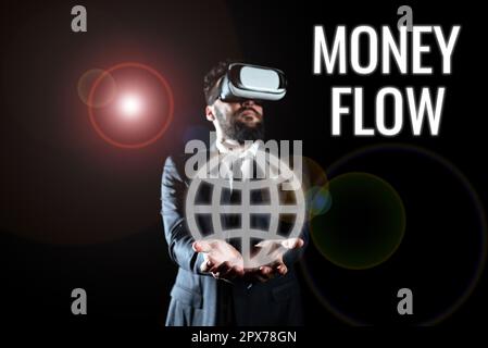 Handwriting text Money Flow. Conceptual photo the increase or decrease ...