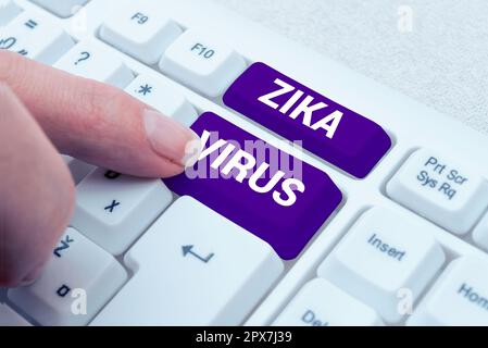 Text caption presenting Zika Virus. Internet Concept caused by a virus ...