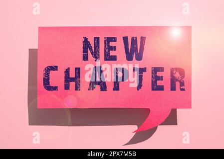 Conceptual display New Chapter, Business overview advance by moving ...