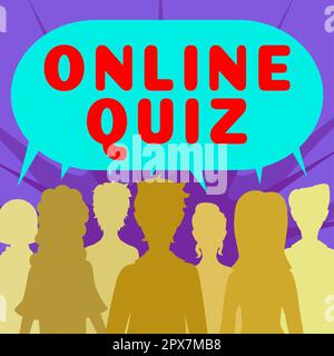 Writing displaying text Online Quiz. Business idea game or a mind sport ...