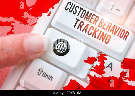 Text caption presenting Customer Behavior Tracking. Concept meaning ...