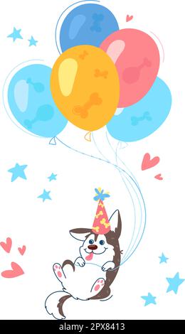 color nice dog animal in the float island Stock Vector Image & Art - Alamy