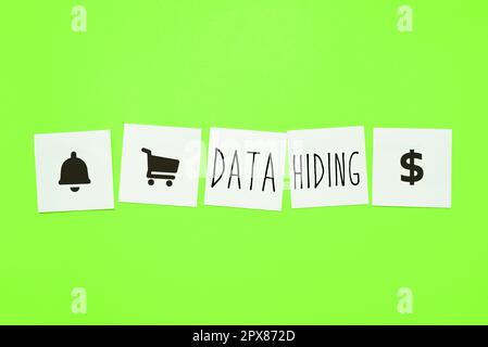 Text caption presenting Data Hiding, Word for Secretly embedding data in graphics images and ...