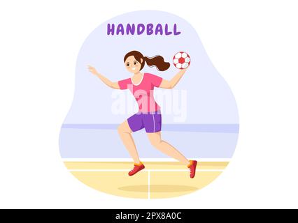 Handball Illustration of a Player Touching the Ball with His Hand and ...