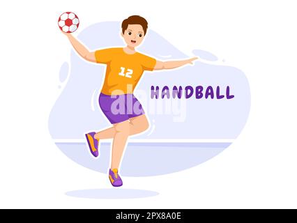 Handball Illustration of a Player Touching the Ball with His Hand and ...