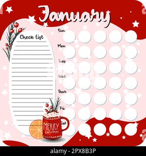 January monthly planner, weekly planner, habit tracker template and ...