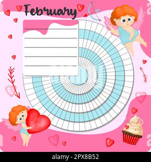 February monthly planner, weekly planner, habit tracker template and ...