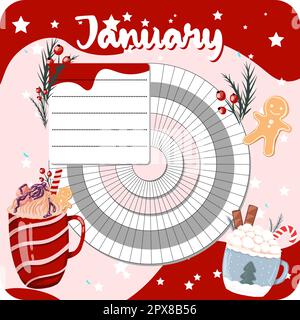 January monthly planner, weekly planner, habit tracker template and ...