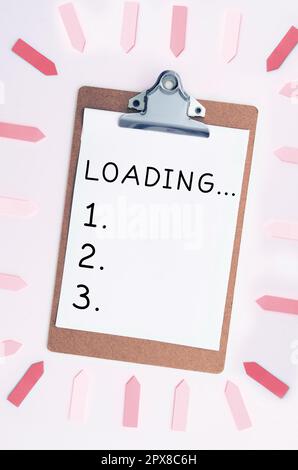 Writing displaying text Loading, Word Written on time takes to download and display the content ...