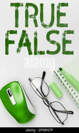 Hand writing sign True Or False. Internet Concept Decide between a fact ...