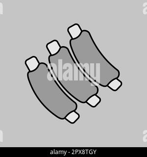 Ribs food meat isolated grayscale icon. Farm animal sign. Graph symbol ...