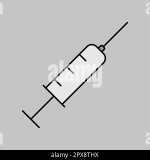 Syringe vector grayscale icon. Medicine and healthcare, medical support ...