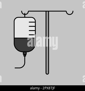 IV Stand vector grayscale icon. Medicine and healthcare, medical ...