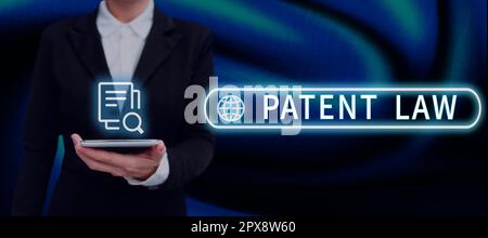 Text showing inspiration Patent Law. Concept meaning deals with an ...