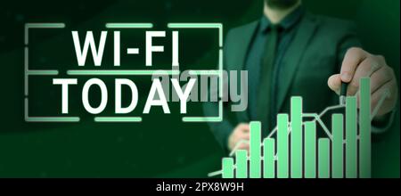 Conceptual display Wi Fi, Business showcase radio technologies commonly ...