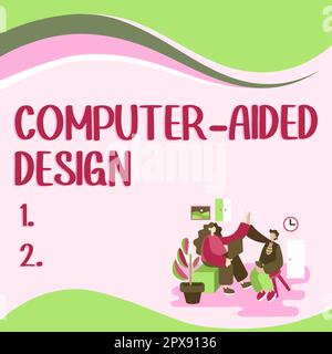 Hand writing sign Computer Aided Design. Business idea CAD industrial ...