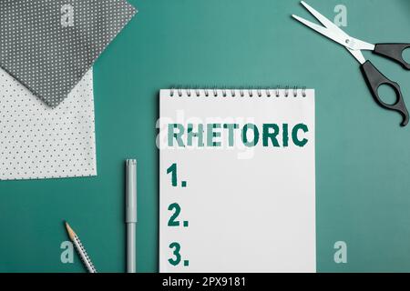 Conceptual caption Rhetoric. Concept meaning study of writing or ...