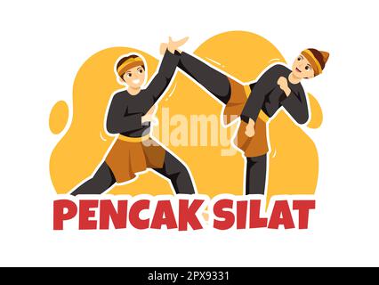 Pencak Silat Sport Illustration with People Pose Martial Artist from ...