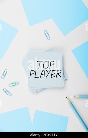 Hand writing sign Top Player. Business concept being best in sports ...