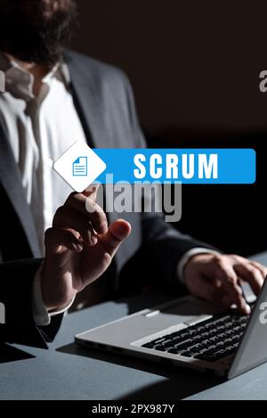 Writing displaying text Scrum. Business showcase handwriting as distinct from print written ...