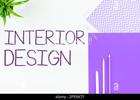 Handwriting text Interior Design, Business idea the art of designing ...