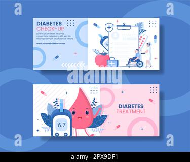 Diabetes Testing Healthcare Poster Flat Cartoon Hand Drawn Templates ...
