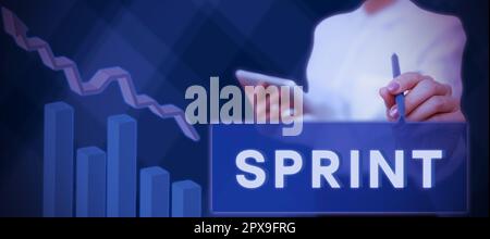 Handwriting text Sprint. Business idea to move at top speed especially ...