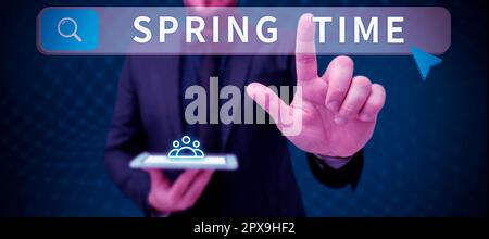 Writing displaying text Spring Time. Word Written on temperate season ...