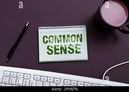 Sign displaying Common Sense, Internet Concept having good sense and ...