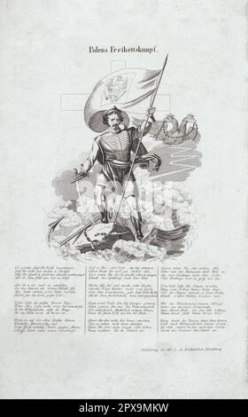 Vintage color lithograph of Polish November Uprising. 1830-1831 Stock ...