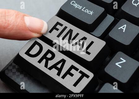 Text caption presenting Final Draft, Word for final version of ...