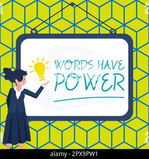 Writing displaying text Words Have Power. Internet Concept Energy ...