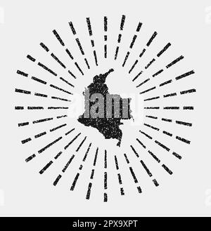 Colombia vintage map. Grunge map of the country with distressed texture ...