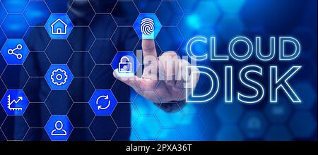 Text showing inspiration Cloud Disk, Concept meaning web base service ...