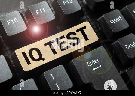 Handwriting text Iq Test, Word for attempt to measure your cognitive ...