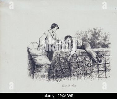 German vintage engraving: Rural life, 1860 Stock Photo - Alamy