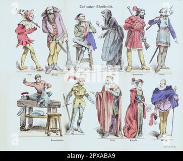 German vintage drawings of the fairy tale "The Brave Little Tailor ...