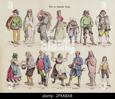 Vintage German illustrations of the fairy tale "Brother and Sister ...