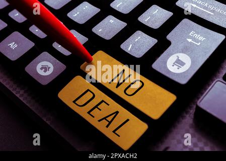 Text sign showing Deal. Conceptual photo Agreement entered into by two ...